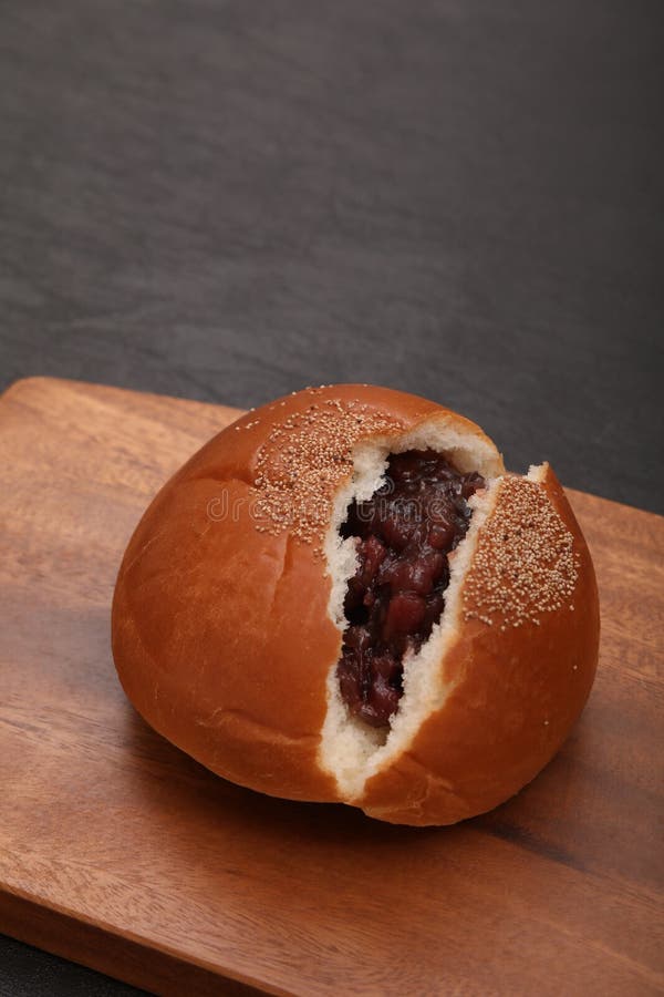 Japanese Round Bread Filled with Red Bean Paste. Stock Photo - Image of ...