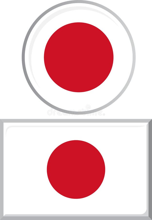 Japanese Round and Square Icon Flag. Vector Stock Vector - Illustration ...