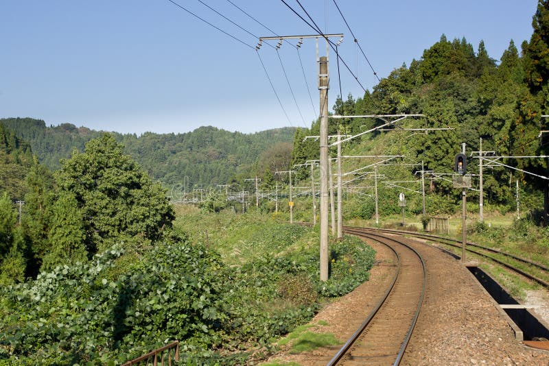 Japanese rural railline stock photo. Image of railway - 28537408