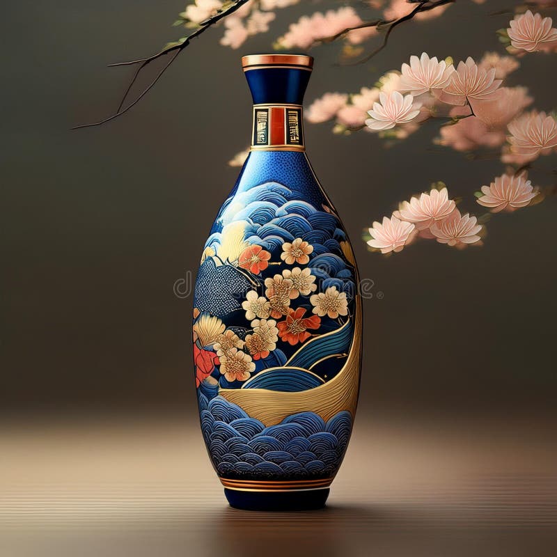 Japanese Sake Bottle, AI Generated Stock Illustration - Illustration of ...