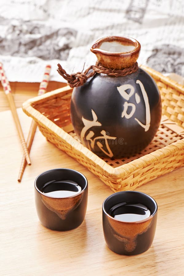 Japanese Sake jar pottery stock photo. Image of east, pottery - 8936104