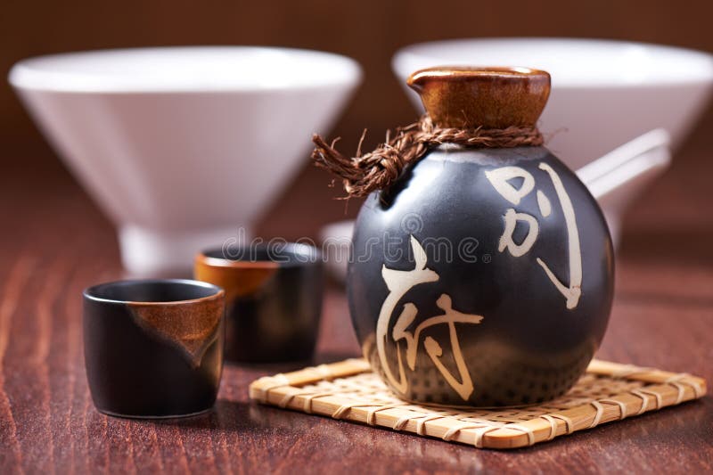 Japanese Sake jar pottery stock photo. Image of east, pottery - 8936104