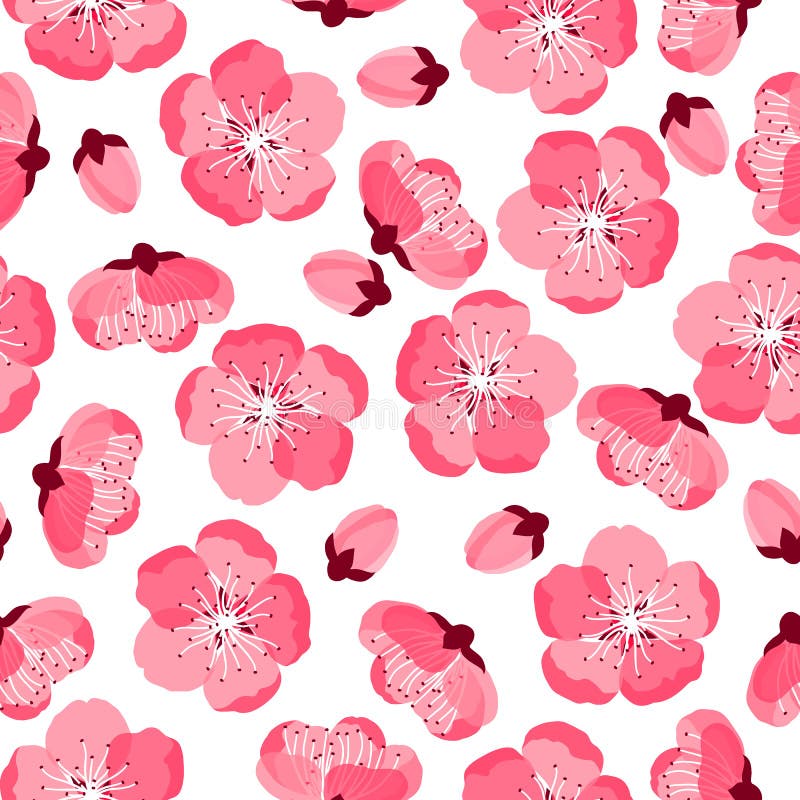 Sakura seamless pattern stock vector. Illustration of leaves - 29203479