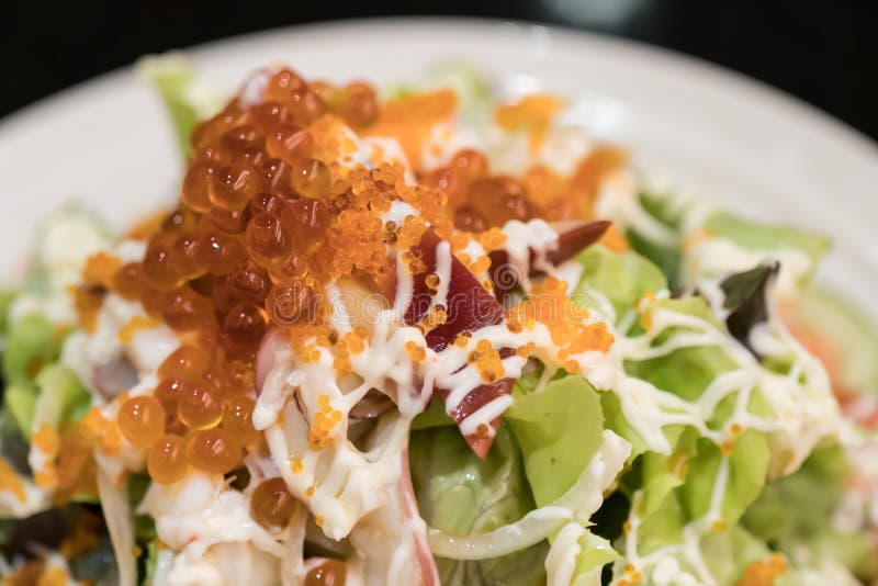 Japanese Salad with Fish`s Roe Stock Image - Image of tasty, delicious ...