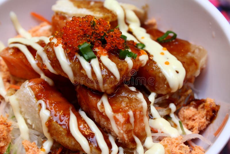 Japanese Salmon Salad stock photo. Image of diet, delicious - 30390438