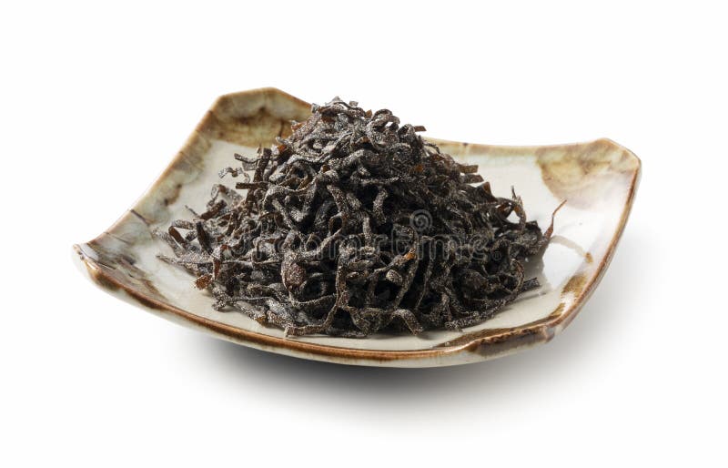 Japanese Salted Kelp on a White Background Stock Image - Image of ...