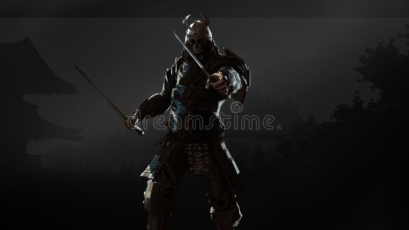 Japanese Samurai 3d Render Illustration Stock Illustration ...