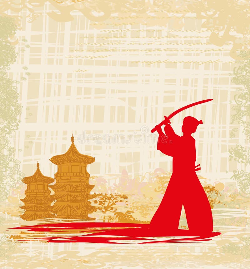 Samurai card template stock vector. Illustration of katana - 52483212