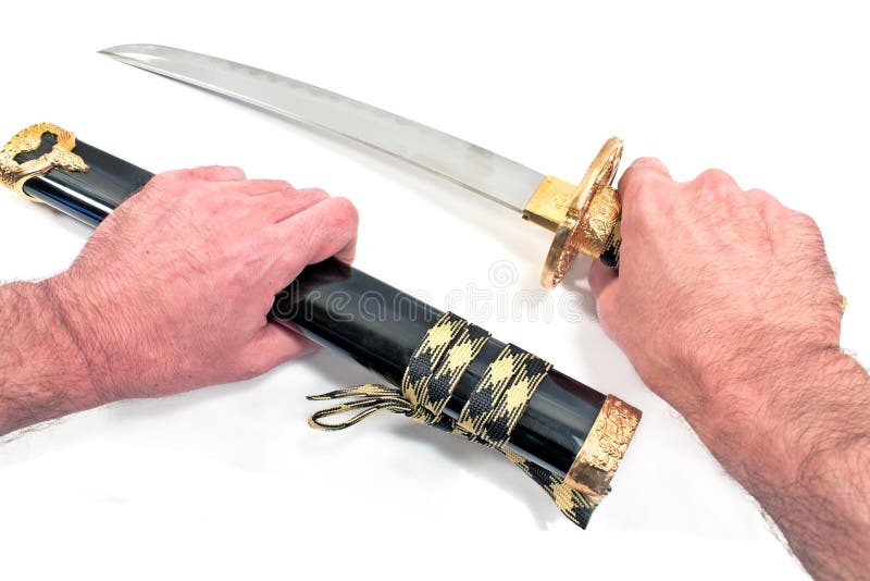 Japanese Samurai Katana Sword Isolated Stock Image - Image of asia ...