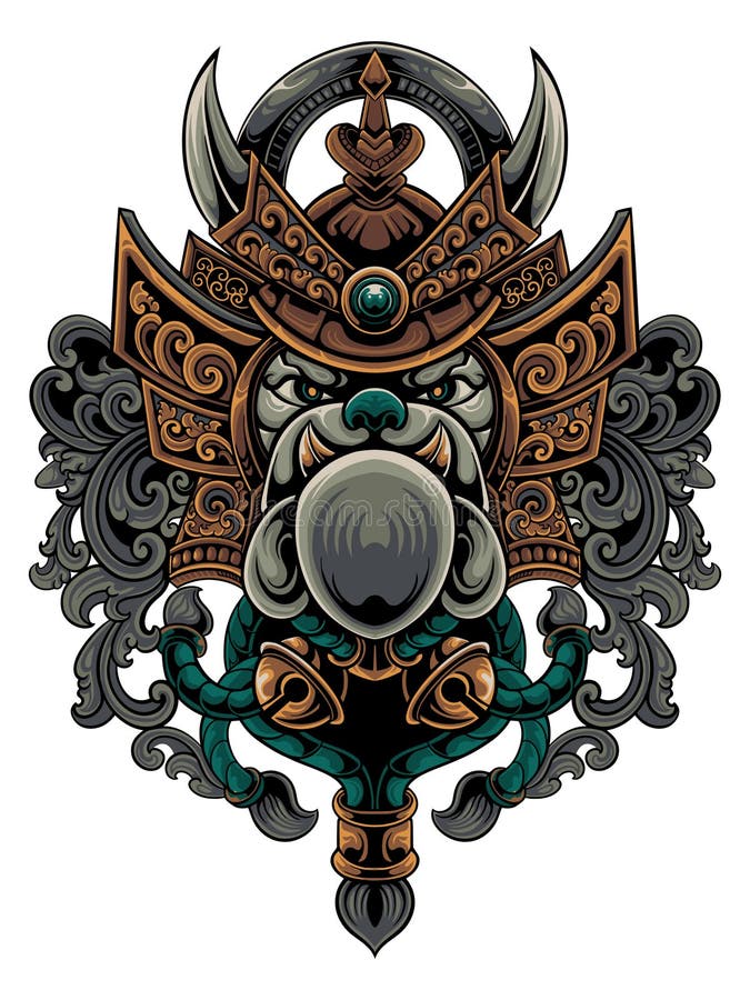 Japanese Samurai Shogun Masks Design Stock Vector - Illustration of ...