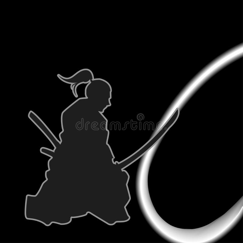 A Japanese Samurai Swinging the Katana Stock Vector - Illustration of ...