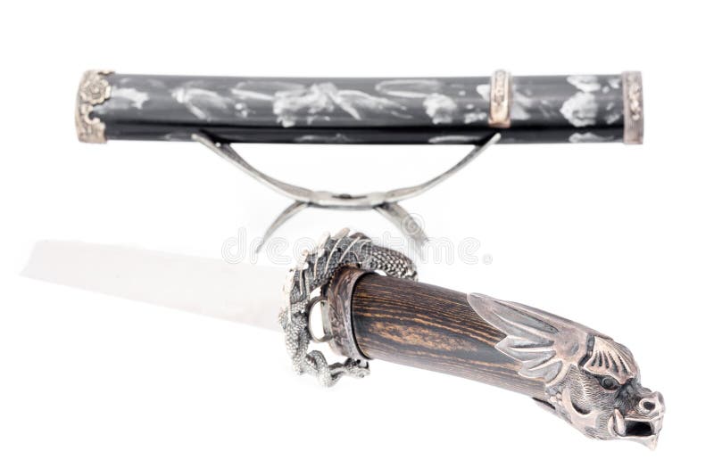 Japanese Samurai Sword (katana) and Sheath Isolated Stock Photo - Image ...