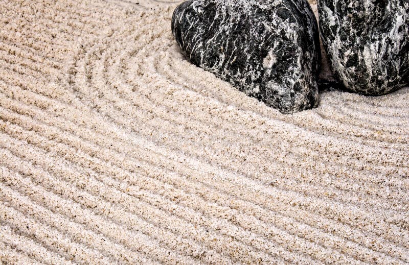Japanese Sand and Rock Garden Stock Image - Image of sand, serene: 49562515