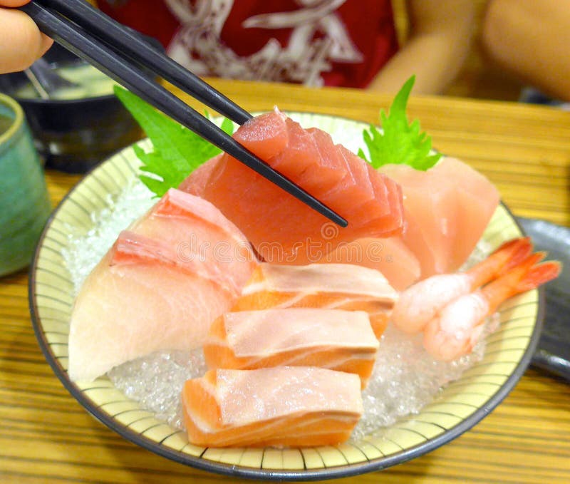 Japanese Sashimi with Raw Fish Stock Photo - Image of ocean, sashimi ...