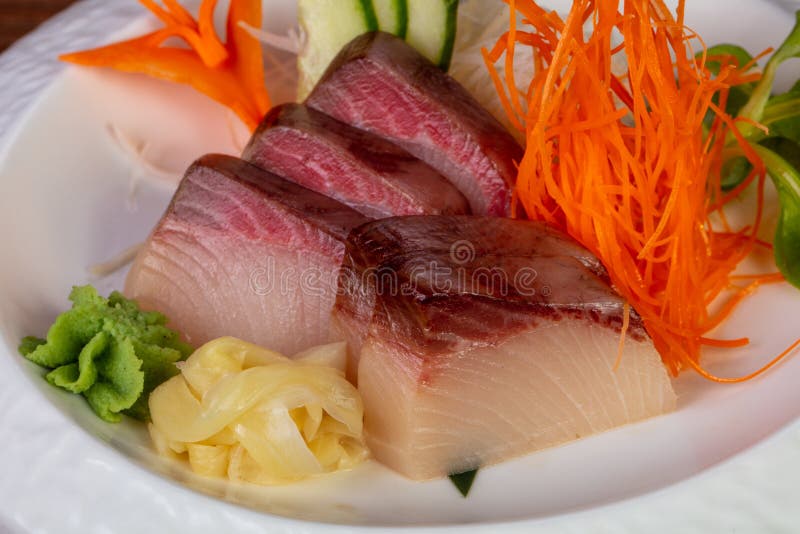 Japanese Sashimi with Yellowtail Stock Photo - Image of healthy, meal ...