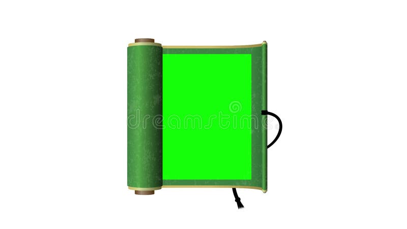 Japanese Scroll Paper Opening Animation 4K, MP4 . for Chroma Key Use ...