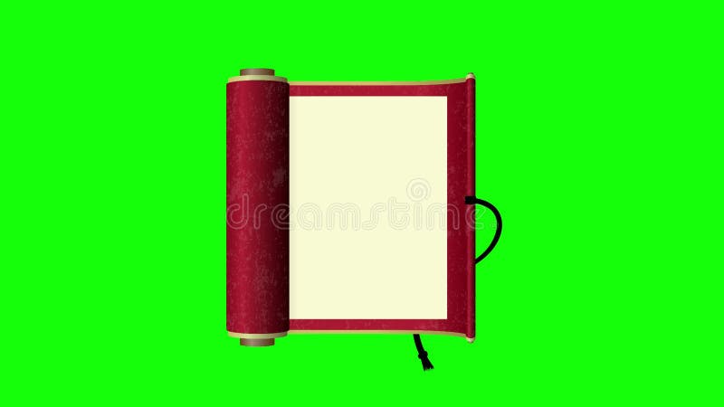 Japanese Scroll Paper Opening Animation 4K, MP4 / Blue. for Background ...