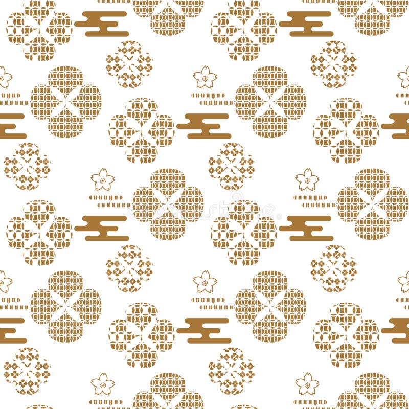 Japanese seamless pattern stock vector. Illustration of sakura - 111292426