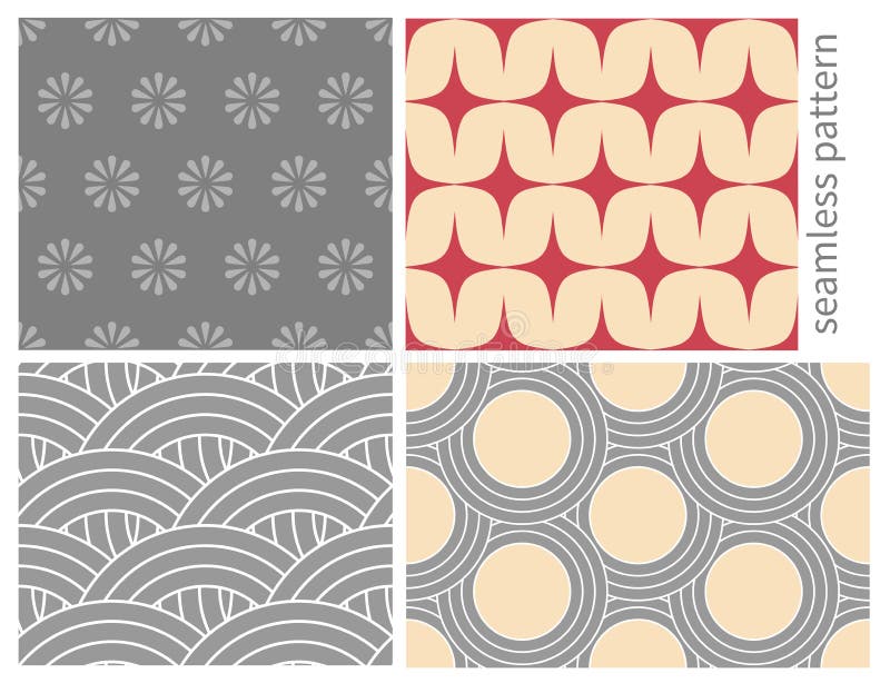 Seamless Vintage Japanese Style Golden Polygon Flower Pattern ...