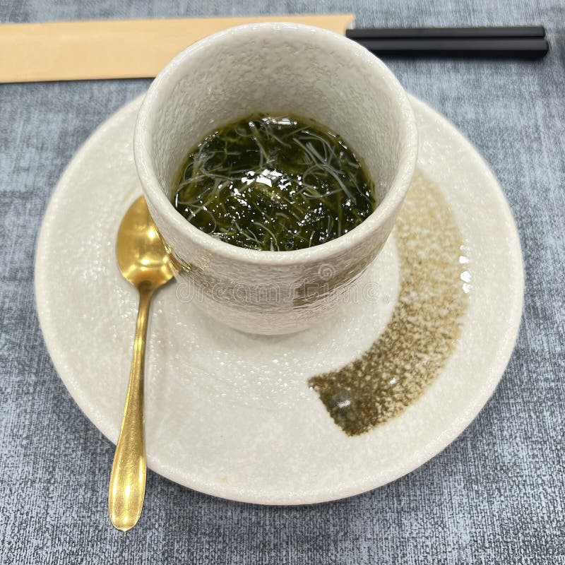 Japanese Seaweed Soup in a Bowl on the Dining Table Stock Photo - Image ...