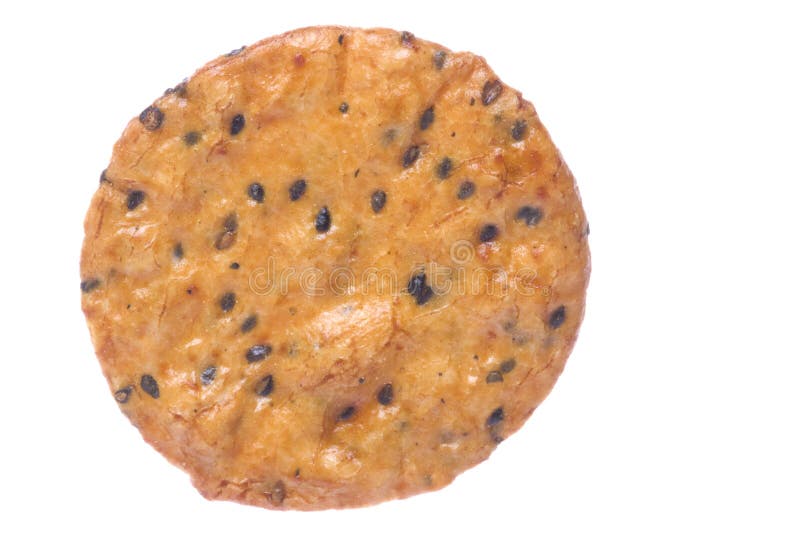 Japanese Sesame Rice Cracker Macro Isolated Stock Photo - Image of ...