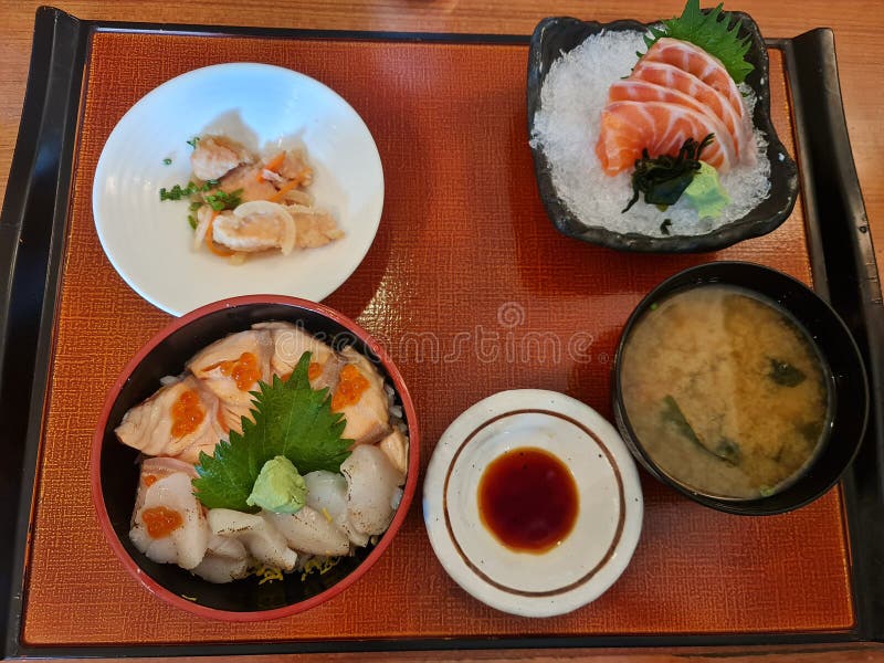 Japanese Set Meal stock image. Image of japanese, salad - 259027201