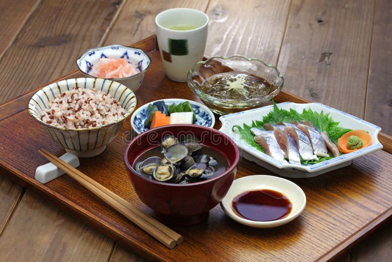 Japanese set meal stock photo. Image of background, healthy - 77499516