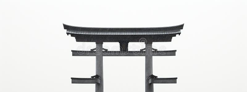 Japanese Shrine Isolated on White Background, Panorama, Copy Space ...