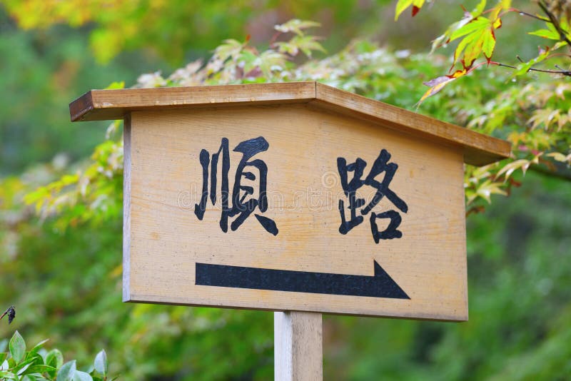 Japanese Signs on Wooden Plate Stock Photo - Image of alphabet, asian ...