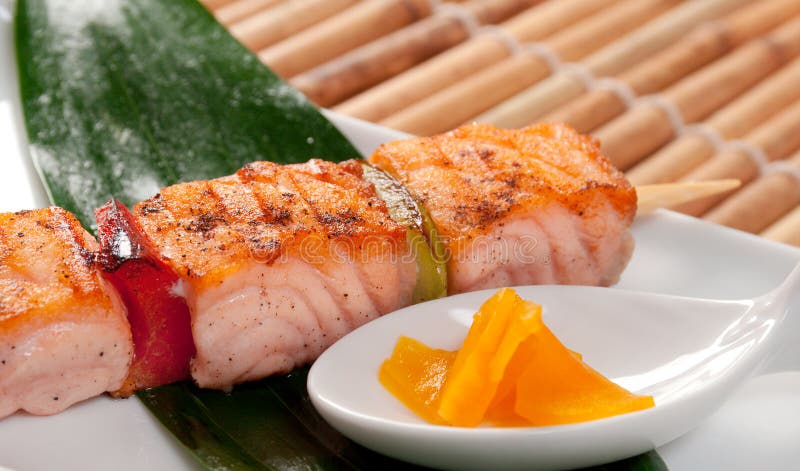Japanese Dishes - Grilled Black Cod Stock Image - Image of served ...