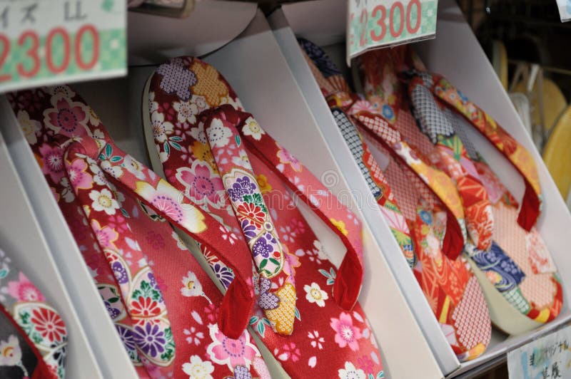 Japanese slippers on sale editorial photography. Image of retailing ...