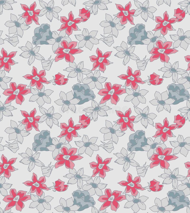 Japanese Soft Star Flower Vector Seamless Pattern Stock Vector ...