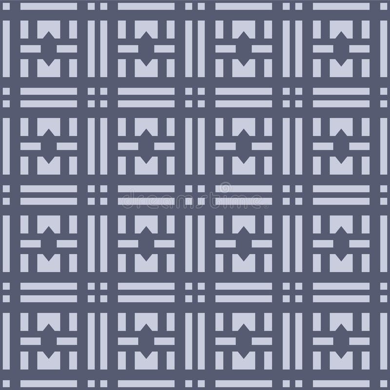 Japanese Square Motif Line Vector Seamless Pattern Stock Illustration ...