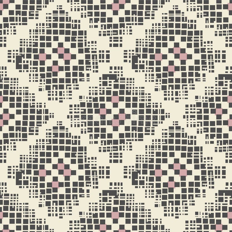 Japanese Square Pixel Diamond Vector Seamless Pattern Stock Vector ...