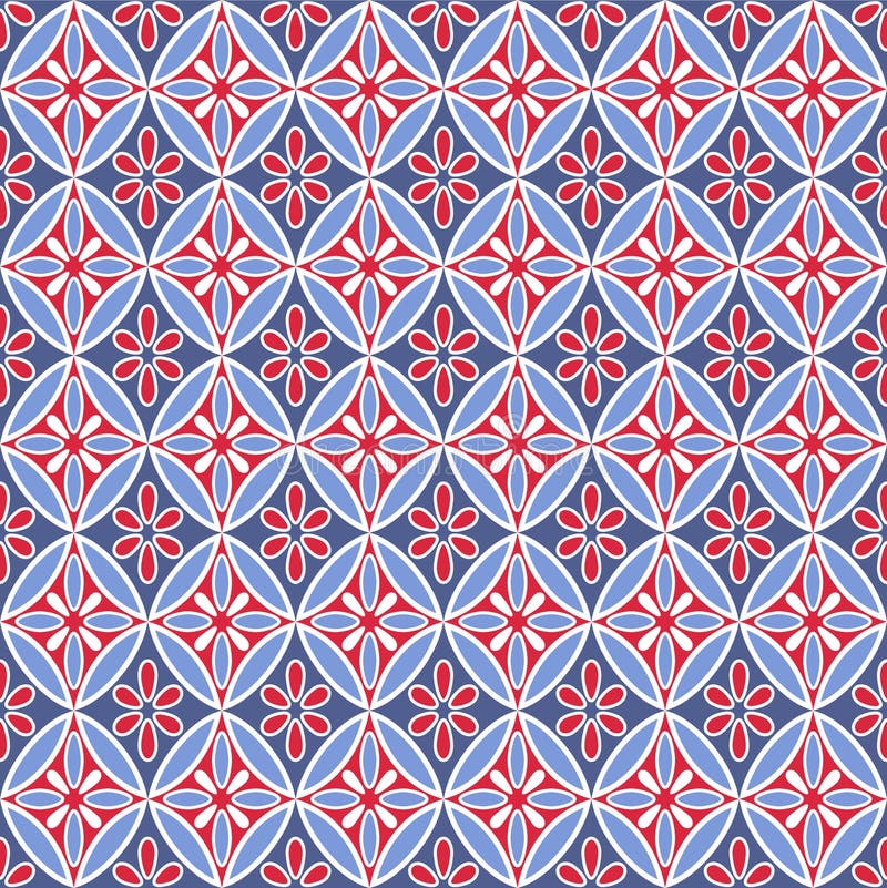 Japanese Star Flower Vector Seamless Pattern Stock Illustration ...