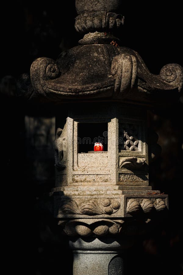 Japanese Stone Structure with Red Doll Stock Illustration ...