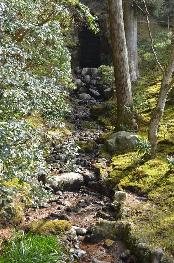 Japanese Stream in a Garden Stock Image - Image of architecture ...