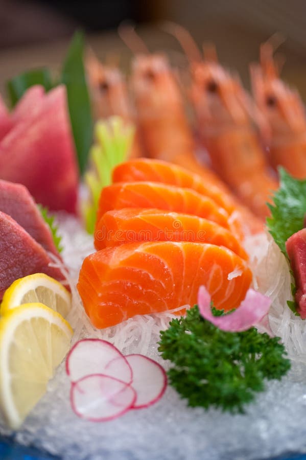 Japanese Style Assorted Sashimi Dish Stock Image - Image of fresh, asia ...