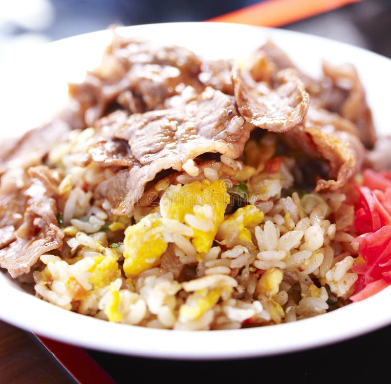 Japanese style fried rice stock image. Image of cuisine - 55510181