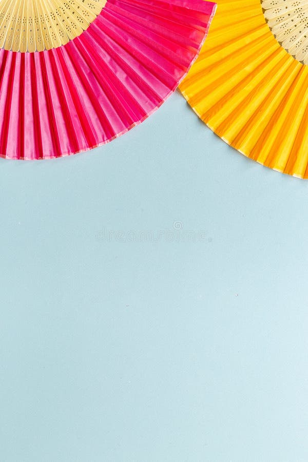 Japanese Style Hand Fan Made of Bamboo and Paper Stock Photo - Image of ...