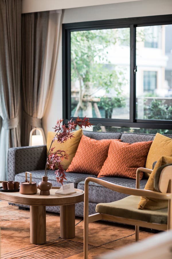 Japanese-style Home Desk in the Room Stock Image - Image of library ...