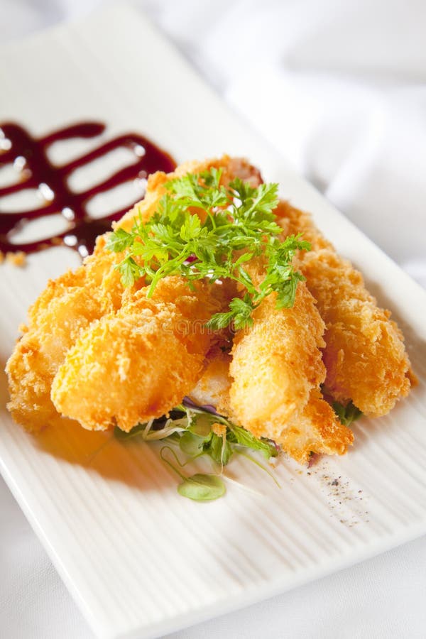 Japanese Style Panko Battered Prawns Stock Image - Image of diet, drink ...