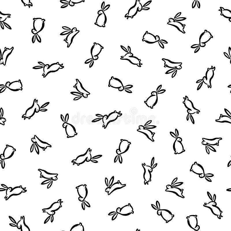 Japanese Style Rabbit Pattern, Stock Illustration - Illustration of ...