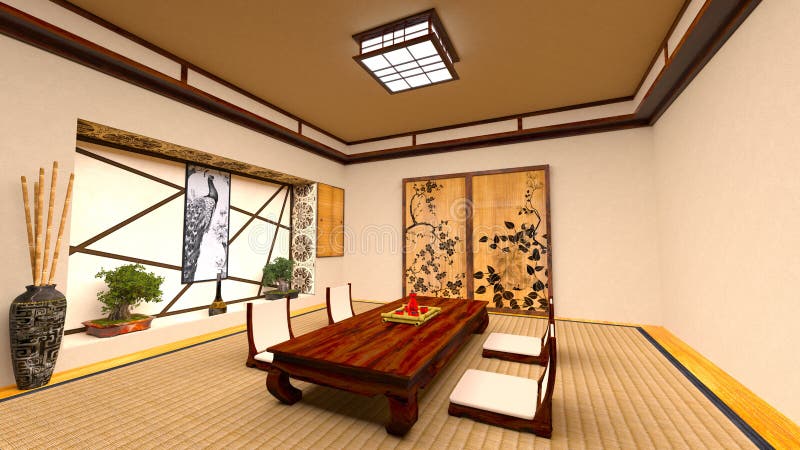 Japanese style room stock image. Image of sliding, house - 89169961