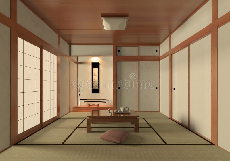 Japanese zen room stock image. Image of calm, inside - 13079279