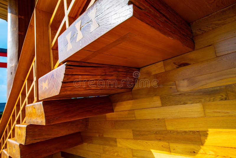 Japanese Style Stair in Hinoki Land Stock Image - Image of japanese ...