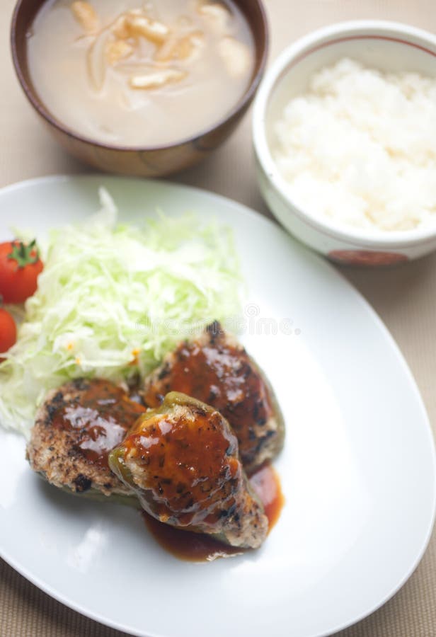 Japanese Style Stuffed Peppers Stock Image - Image of cuisine, japanese ...