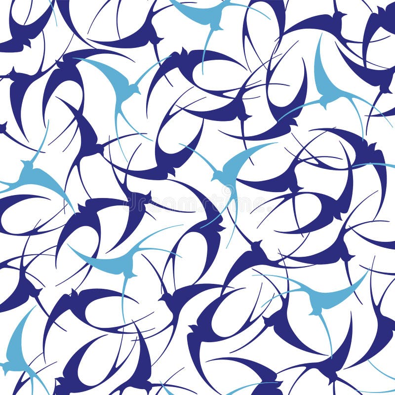 Japanese Style Swallow Seamless Pattern, Stock Vector - Illustration of ...