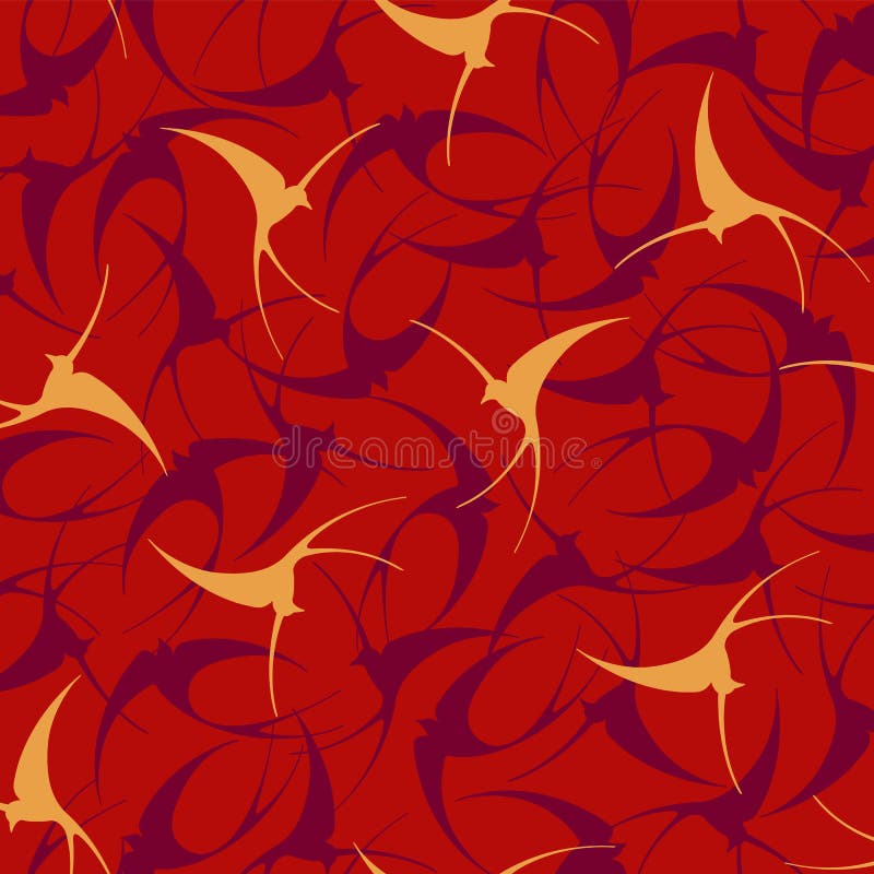 Japanese Style Swallow Seamless Pattern, Stock Vector - Illustration of ...