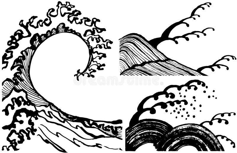 Japanese style waves. stock vector. Illustration of japanese - 44385646